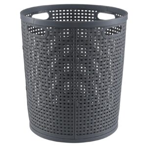 parlynies plastic laundry basket, portable clothes hamper for toys, dirty clothes, grey, f