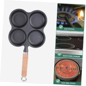 RORPOIR 1pc Four Hole Omelette Egg Cooking Pan Egg Burger Pan Divided Egg Pan Egg Cooker Breakfast Skillet Pan Crepe Pan Non-stick Frying Pan Non-stick Egg Pan Round Small Eggs Cast Iron