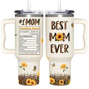 best mom ever gifts - gifts for mom from daughter, son, kids - mom gifts - mothers day gift for mom - birthday gifts idea for mother - christmas gifts for mom, wife - mom tumbler with handle 40oz