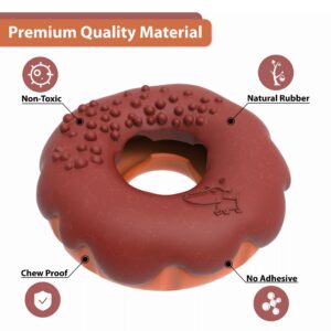 FIERY FREE Indestructible Dog Toys for Aggressive Chewers - Durable & Tough Dog Toys for Large Dogs - Donut Shape Dog Chew Toys for Aggressive Chewers - 2 in 1 Dog Treat Toys & Dog Chew Toy (Brown)