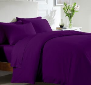 jc bedding house hidden zipper closure duvet cover set 3pc| full xl size(88"x92") |made with premium quality indian cotton|1000tc|sateen weave|ultra soft|corner ties|skin friendly| purple.