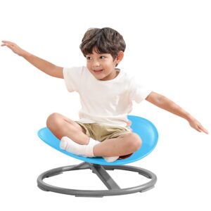 babamu sensory chair for kids autism sensory products sit and spin autism toys spinning chair adhd chair swivel chair training body coordination (blue)