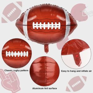 8PCS Football Balloons Garland 24inch Large Foil Mylar Sports Balloons Favors Rugby Balloon Bouquet Arch for Football Graduation Birthday Themed Party Decorations Supplies