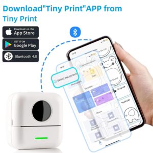 PRINHSJI Mini Printer Thermal Sticker Printer with 11 Rolls Thermal Paper and Sticker for iOS&Android,Portable Bluetooth Pocket Printer for Study Notes, Pictures, DIY, Label