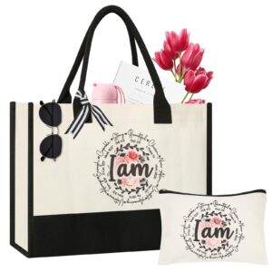 christian gifts for women, inspirational gifts for women religious, baptism gifts, encourage gifts for women friends female sister wife coworker mom lady, reusable grocery bag tote bag & makeup bag