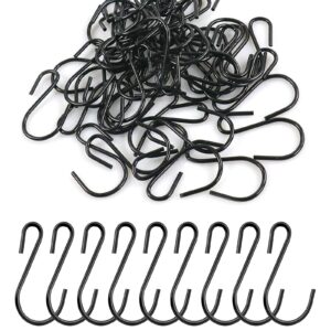 50 pack s hooks for hanging plants, 1.73 inch small black s hooks, heavy duty mini s hooks, ornament hooks for hanging jewelry, plants decorations, key chains, necklaces, lights, crafts