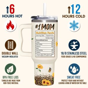 Best Mom Ever Gifts - Gifts for Mom from Daughter, Son, Kids - Mom Gifts - Mothers Day Gift For Mom - Birthday Gifts Idea For Mother - Christmas Gifts for Mom, Wife - Mom Tumbler With Handle 40oz