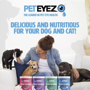 Pet Eyez Vitamin Powder for Pets - Supports Eye Health & Reduces Tear Stain Buildup - 100% Natural Food Topper for Dogs & Cats with Superfoods, Antioxidants & Nutrients - Chicken Flavor - 120 Scoops