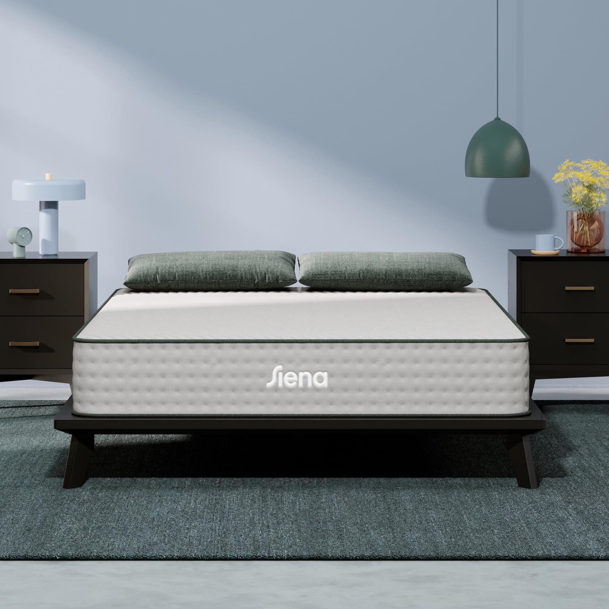 Siena 10” Queen Hybrid Firm Mattress - Memory Foam & Innerspring System - 180 Night Trial - Premium Pressure-Relieving Layers - 10 Year Manufacturer Warranty - CertiPUR-US® Certified