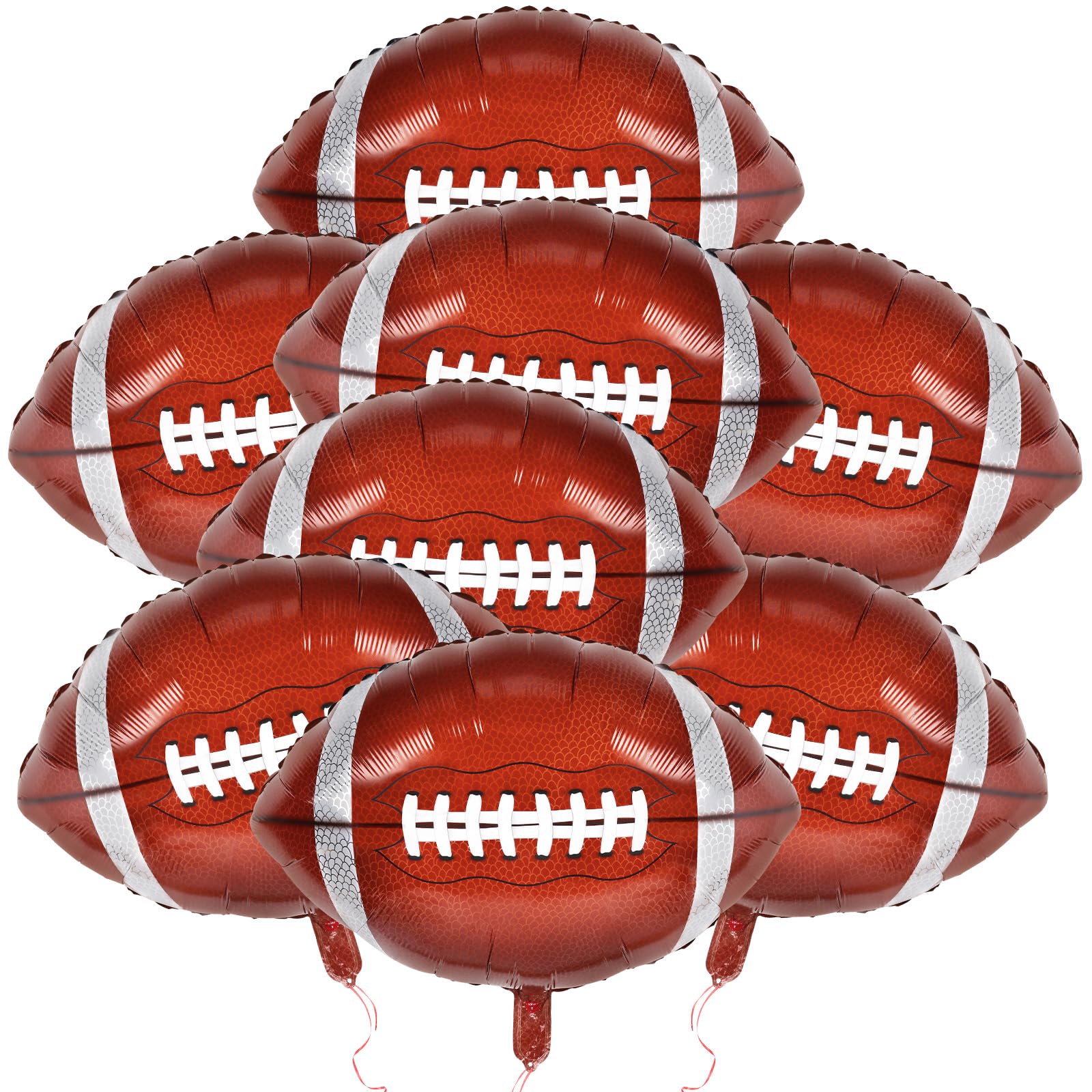 8PCS Football Balloons Garland 24inch Large Foil Mylar Sports Balloons Favors Rugby Balloon Bouquet Arch for Football Graduation Birthday Themed Party Decorations Supplies