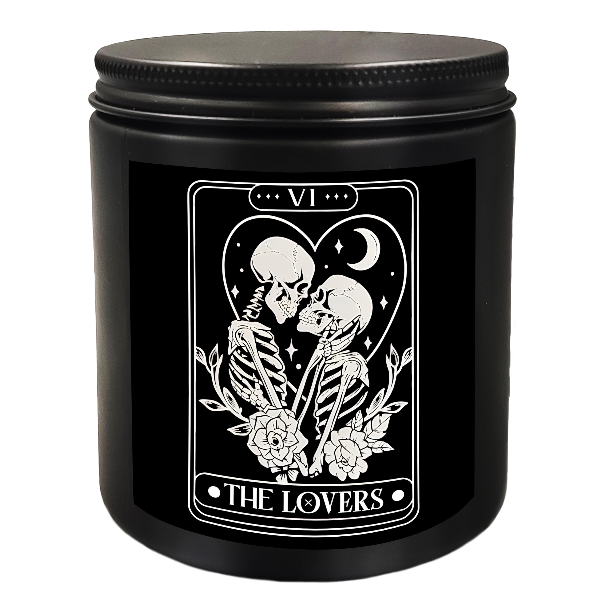 QGFM Gothic Couple Scented Candle,Gothic Valentines Skeleton Gifts for Women Men,Tarot Scented Candle,Couples Gifts for Husband and Wife,Couples Gifts for Husband and Wife - Jar Candles