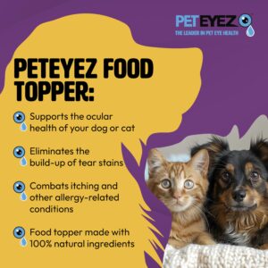 Pet Eyez Vitamin Powder for Pets - Supports Eye Health & Reduces Tear Stain Buildup - 100% Natural Food Topper for Dogs & Cats with Superfoods, Antioxidants & Nutrients - Chicken Flavor - 120 Scoops