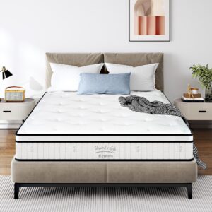 SogesSleep King Size Mattress, 12 Inch Hybrid Mattress in a Box, Individual Pocket Spring Bed Mattress, Medium Firm Mattress for Pressure Relief, Strong Edge Support, CertiPUR-US & Fiberglass Free