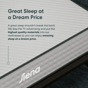 Siena 10” Queen Hybrid Firm Mattress - Memory Foam & Innerspring System - 180 Night Trial - Premium Pressure-Relieving Layers - 10 Year Manufacturer Warranty - CertiPUR-US® Certified