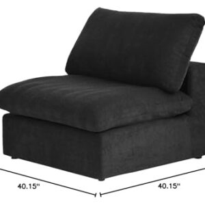 Sdorens Convertible Modular Sectional Sofa, Armless Chair, Customizable Modular Sectional Sofa for Living Room Office Apartment, Black