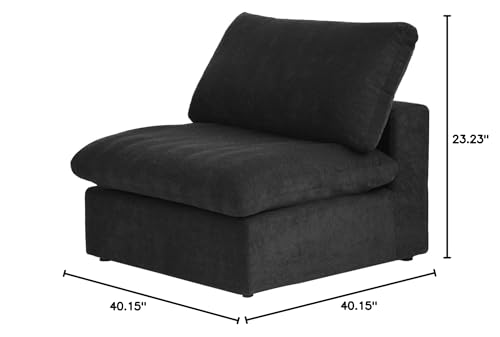 Sdorens Convertible Modular Sectional Sofa, Armless Chair, Customizable Modular Sectional Sofa for Living Room Office Apartment, Black