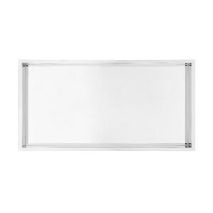 swiss madison well made forever voltaire 12” x 24” stainless steel single shelf wall niche in polished chrome