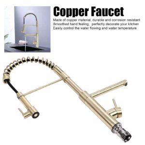 G1/2 Sink Faucet, Commercial Kitchen Faucet With Pull Down Sprayer, High Arc Single Handle Single Lever Spring Rv Kitchen Sink Faucet With Pull Out Sprayer, Cold Hot Basin Water Tap With Hose For Bath