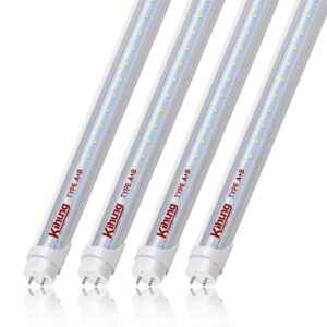 kihung t8 led bulbs 4 foot type a+b tube light, 24w, 3120lm, 6000k led tube lights 4ft, plug and play or ballast bypass, t8, t10, t12 led replacement for fluorescent tubes 4 pack