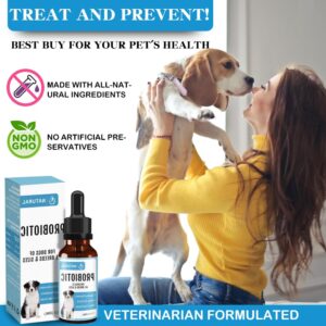 Probiotic for Dogs, Probiotic Drops for Dogs with Digestive Enzymes, Probiotics for Dogs Digestive Health, Diarrhea & Upset Stomach Relief + Gas, Constipation, and Allergy Relief.