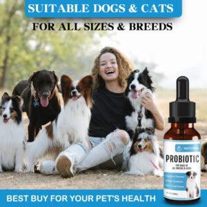 Probiotic for Dogs, Probiotic Drops for Dogs with Digestive Enzymes, Probiotics for Dogs Digestive Health, Diarrhea & Upset Stomach Relief + Gas, Constipation, and Allergy Relief.