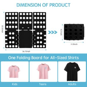 T Shirt Folding Board Laundry Organizer Durable Tool T Shirt Clothes Folder Plastic Easy and Fast Folding Board for Kid Children and Adult to Fold Clothes Black