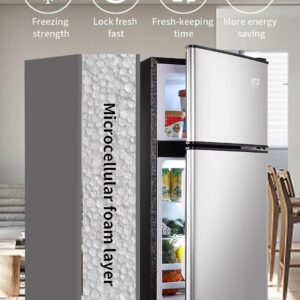 oditton Krib Bling-FLS-80-SILVER Mini Fridge with Freezer, Silver