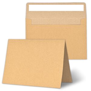 30 blank cards and envelopes each, thank you blank greeting cards and envelopes, brown a4 blank cards, 4x6 envelope invitations, suitable for printing custom, suitable for various occasions diy