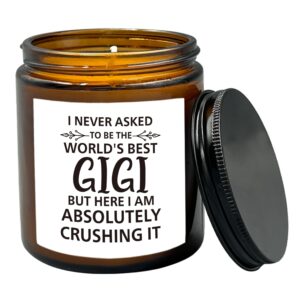 hiwx gigi gift scented candle, best gigi candle gifts for gigi grandma, gigi candle,christmas birthday mothers day soy jar candle gift scented, lavender,vetiver,sandalwood mixed scented 8oz holders