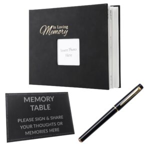 funeral guest book for memorial service with photo slot, 88 pages guest book for the celebration life, guest sign in book for funerals, condolence book funeral memorial guestbook