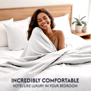 Waffle Duvet Cover King - 100% Cotton Waffle Weave White Duvet Cover King Size - Soft and Breathable Duvet Cover Set for All Seasons - 3 PCs Set - (King, 104"x90")