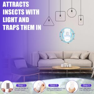 Gnat Trap for House Indoor Flying Insect Trap Bug Catcher Plug in Fly Trap Indoor Mosquito Trap UV Bug Light Bug Catcher with 5 Sticky Bug Trap Boards for Home Office