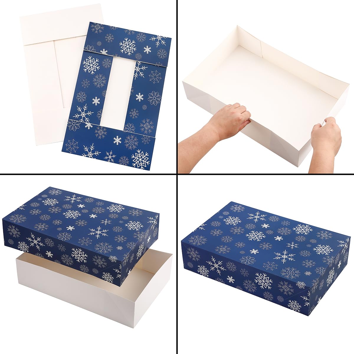 NUJOVI 13 Piece Christmas Gift Boxes with Lids - Beautiful Assorted Boxes for Wrapping Gifts with 4 inch Deep Robe Boxes and 8x8x4 Gift Box - Gift Boxes for Presents, Shirt, Robe, Lingerie, etc