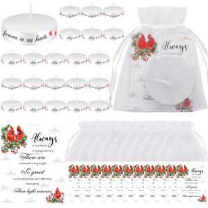 mtlee 50 set funeral favors white unscented memorial tealight candle funeral gift candle with 50 condolence bereavement cards and 50 organza bags for guest bereavement celebration of life decoration