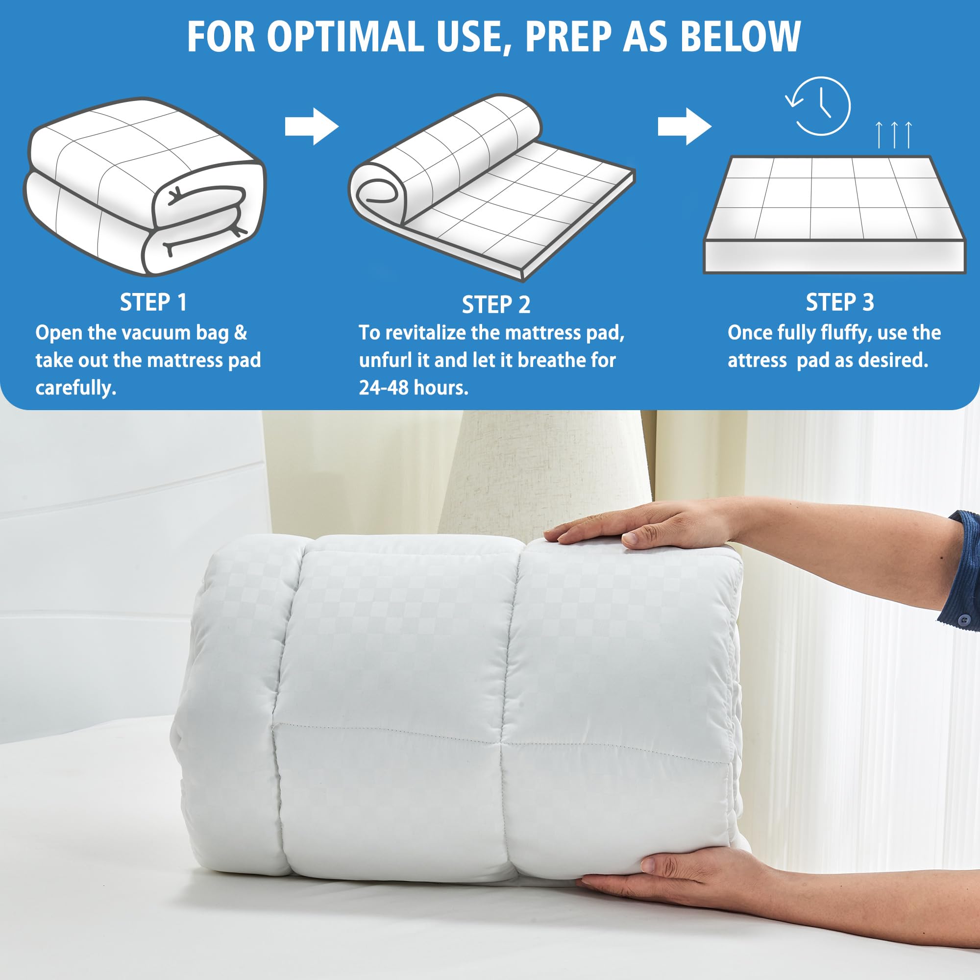 GOONIK Twin XL Mattress Pad Cover for College Dorm Room Essentials, Back to School Pillow Top Cooling Mattress Topper for Twin Extra Long Bed with 6-21 inches Deep Pocket, 39x80 Inches, White