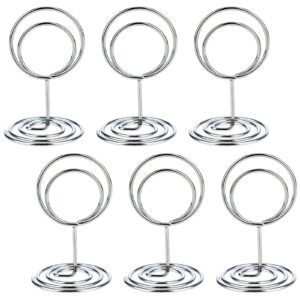 dimeho 20 pack table number holders silver place card stands small wire picture holders elegant metal menu clips decoration for centerpieces memo photo name at wedding anniversary party