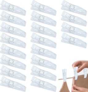 20 pcs hanger clips for pleated paper blinds shades, multi-purpose plastic hanger clips clear plastic blinds clips strong pinch finger clips for window blinds shades clips that hold curtains