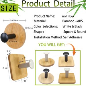 BeiLeiNiceHK Wall Hooks for Hanging Heavy Duty, Sticky Coat Heavy Duty Hooks for Hanging,4 Pieces Small Decorative Adhesive Wall Hooks for Clothes,Backpack,Key,Hat