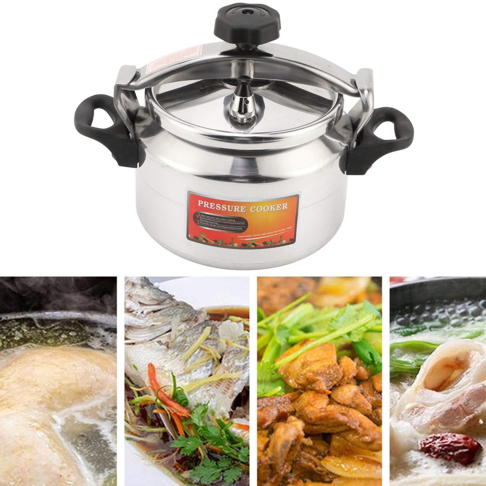 AUNMAS Pressure Cooker, Explosion Proof Can Cooker with Double Bottom Stovetop Pressure Cooker for Gas Stove (5L)