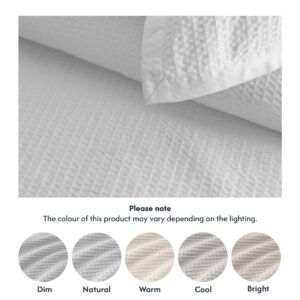 Waffle Duvet Cover King - 100% Cotton Waffle Weave White Duvet Cover King Size - Soft and Breathable Duvet Cover Set for All Seasons - 3 PCs Set - (King, 104"x90")