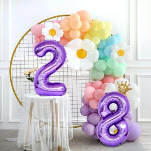 YFHVJTKO 32 Inch Number 19 Gold Crown Balloon Set,19th Celebration Decorations for Happy 19th Birthday Party Wedding Bridal Shower Engagement Photo Shoot Anniversary Decoration, Purple 19 Balloon