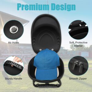 SLINRKE Hat Travel Case - Hard Hat Case for Baseball Caps, Hat Carrier Case with Carrying Handle & Shoulder Strap, Hat Organizer Protects Up To 6 Hats - Perfect for Traveling & Home Storage