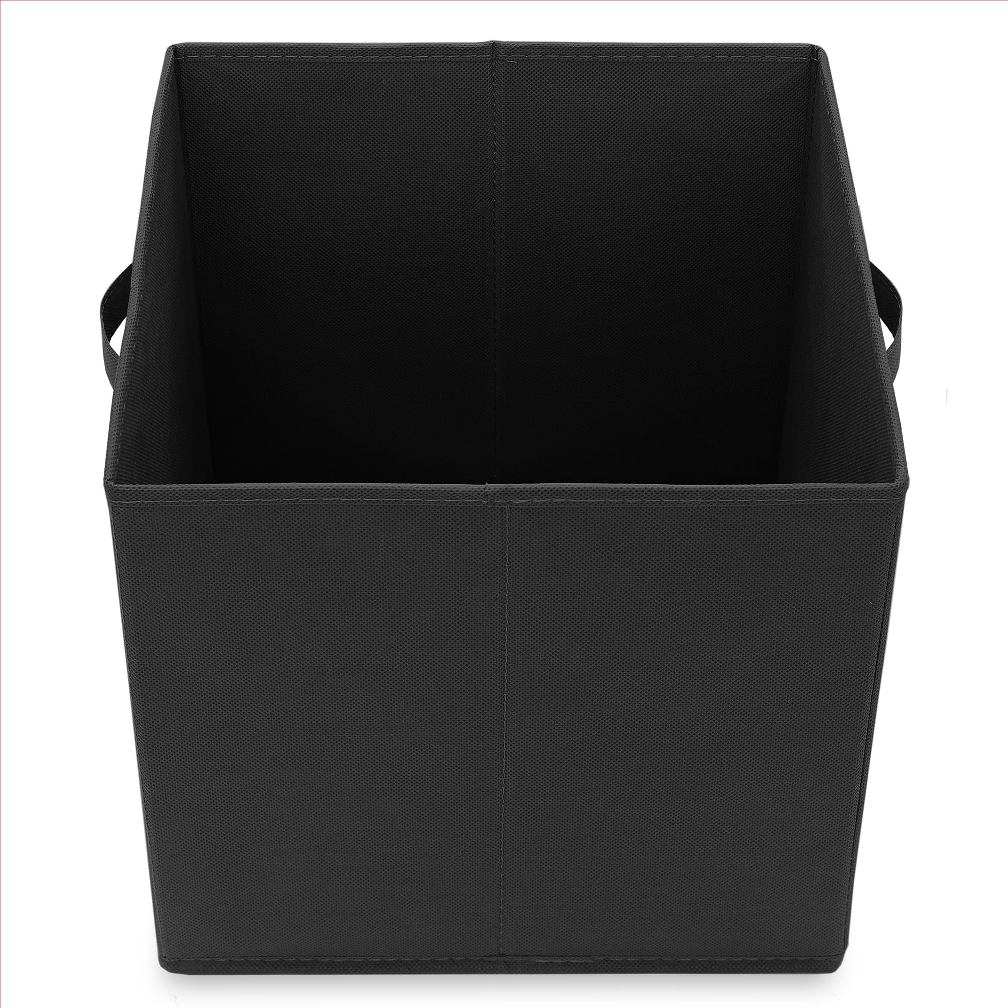 Casafield Set of 12 Collapsible Fabric Cube Storage Bins, Black - 13" Foldable Cloth Baskets for Shelves, Cubby Organizers & More