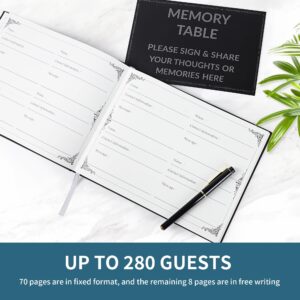 Funeral Guest Book for Memorial Service with Photo Slot, 88 Pages Guest Book for The Celebration Life, Guest Sign in Book for Funerals, Condolence Book Funeral Memorial Guestbook