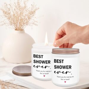 Qvapt Best Shower Ever Lavender Candle,Shower Hostess Gift,Baby Shower Thank You Gift,Bridal Shower Hostess Gift, Hostess Gift, Thank You Gift,Scented Candles 8oz, Jar Candles