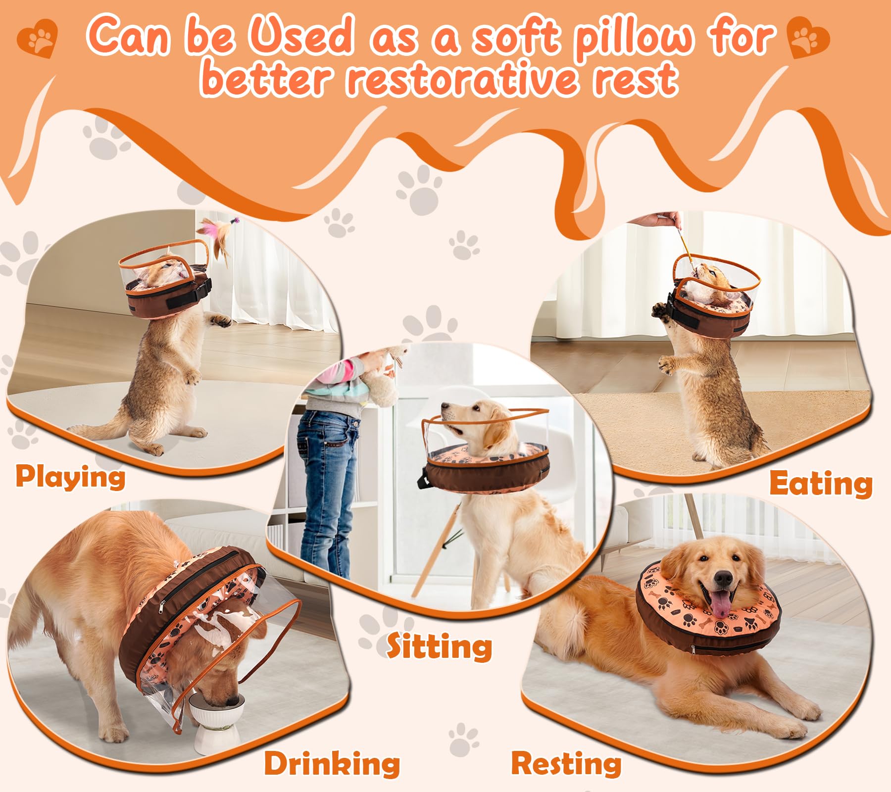 Dog Cones for Medium Dogs,Soft Cone for Dogs After Surgery,Inflatable Dog Cone,Dog Donut Collar,Dog Neck Donut,Cone for Dogs to Stop Licking(Medium Dog Cone)