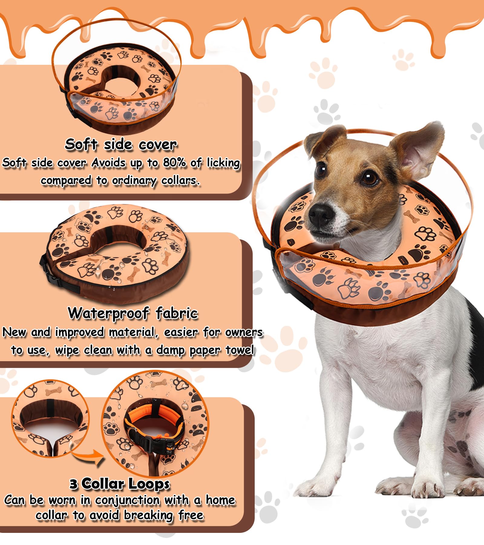 Dog Cones for Medium Dogs,Soft Cone for Dogs After Surgery,Inflatable Dog Cone,Dog Donut Collar,Dog Neck Donut,Cone for Dogs to Stop Licking(Medium Dog Cone)