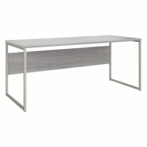 pemberly row 72w x 30d computer table desk in platinum gray - engineered wood