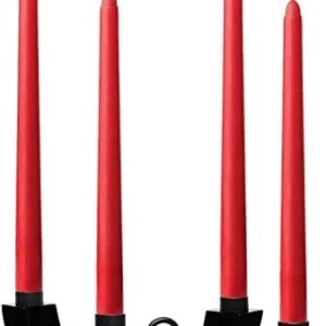 Red Taper Candles - Set of 14 Dripless Candles - 10 inch Tall, 3/4 inch Thick - 7.5 Hour Clean Burning