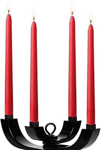 Red Taper Candles - Set of 14 Dripless Candles - 10 inch Tall, 3/4 inch Thick - 7.5 Hour Clean Burning